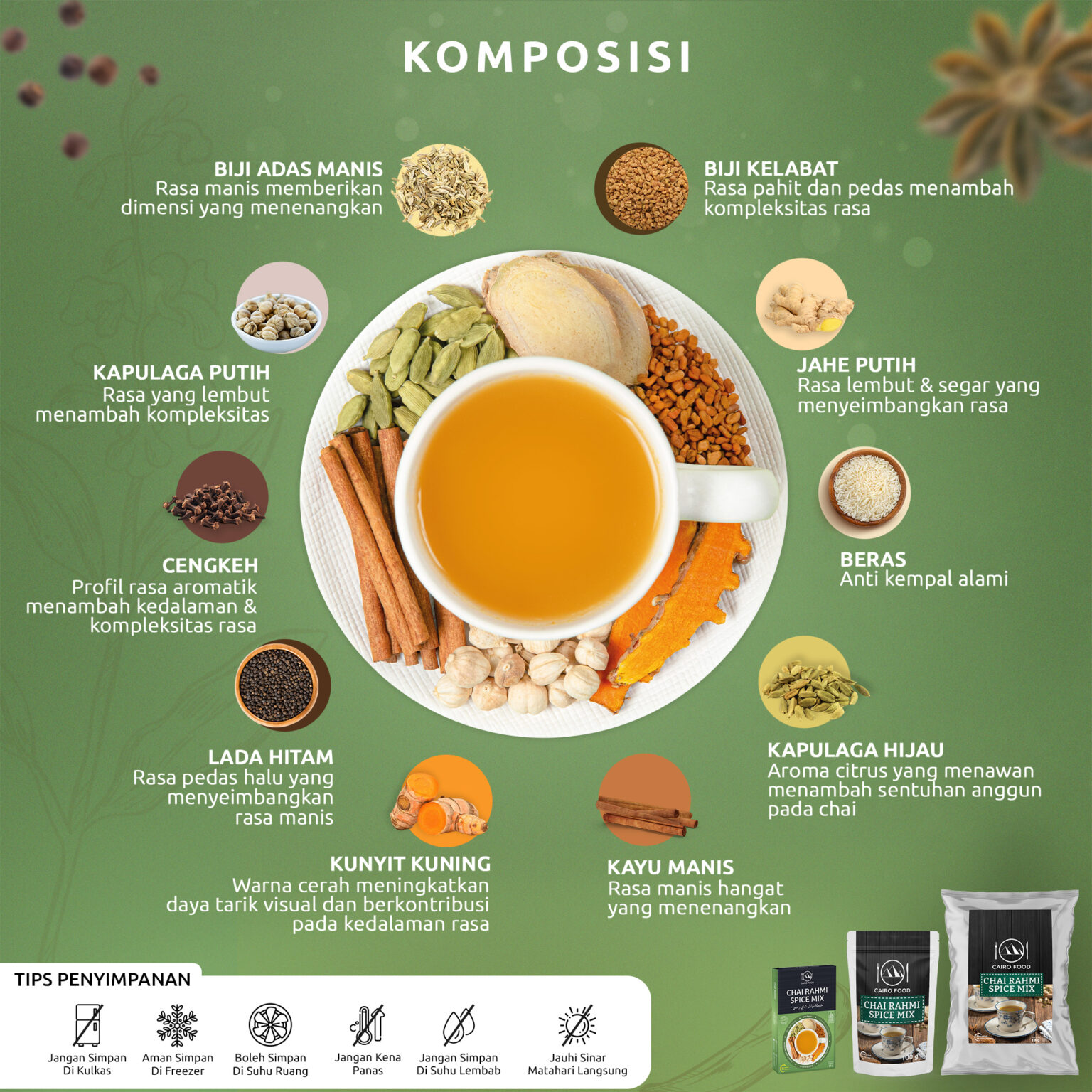Bumbu Minuman Chai Rahmi Untuk Profesional - Cairo Food